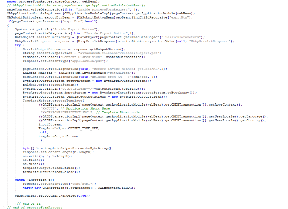 How to Integrate XML Publisher Report with Oracle Applications Framework - Centroid